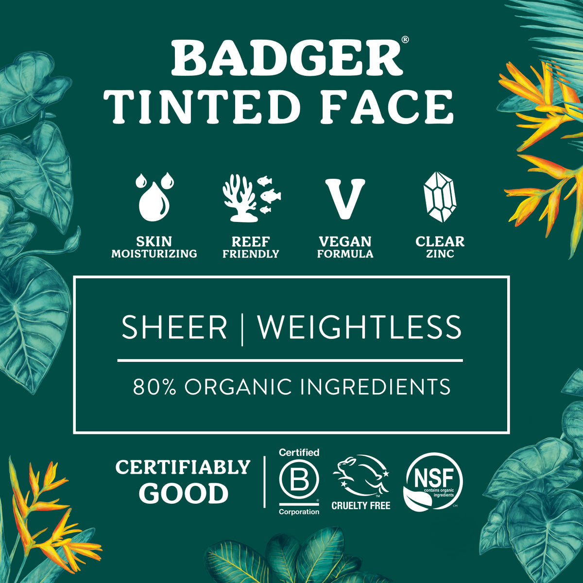 Tinted Face Mineral Sunscreen - SPF 40 I Badger Balm